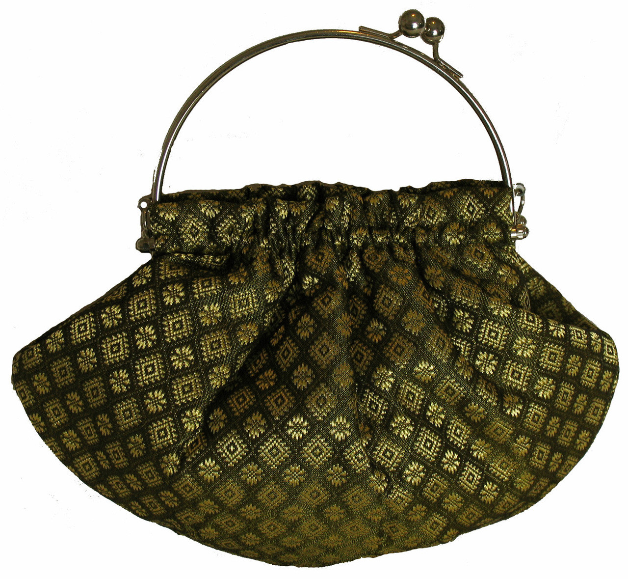 Handbags - Brocade Silk w/Chrome Handle & Detachable Shoulder Chain ...