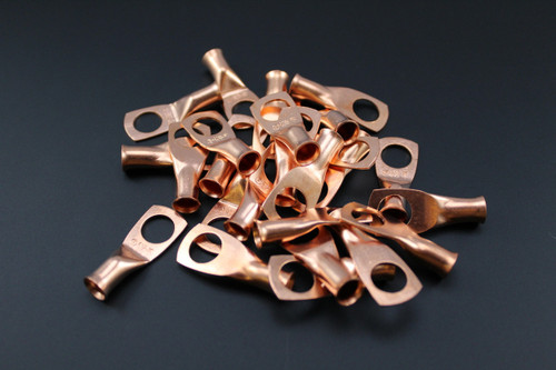 6 GAUGE COPPER 3/8 RING 25 PK CRIMP TERMINAL CONNECTOR AWG BATTERY CAR ...