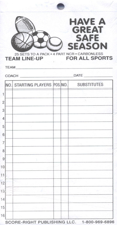 Generic Line-Up Card 25 Pack (LUSR1) - Supreme School Supply