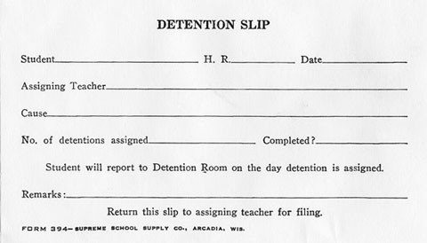 Detention Slips (394) - Supreme School Supply