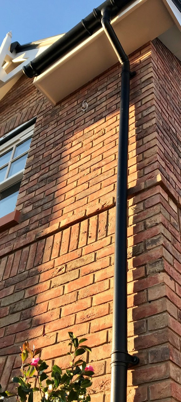 Cast iron effect 68mm Round Downpipe 2.4 metre black - The Cast Iron ...