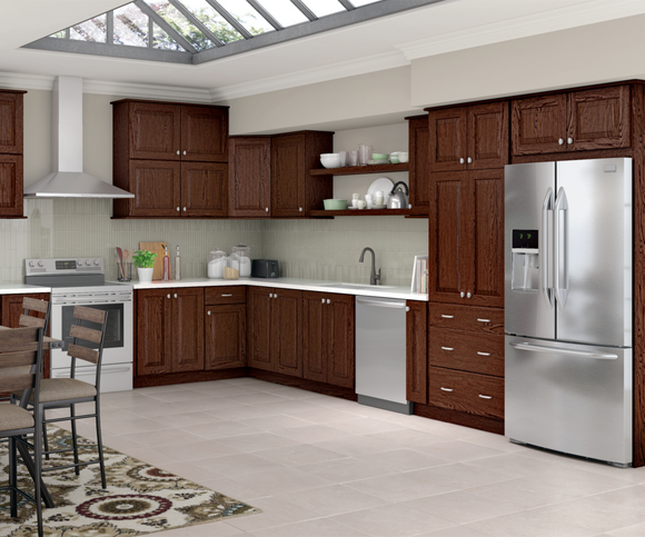 Cardell Kitchen Cabinets - Deltona Rustic hickory in Kaffe
