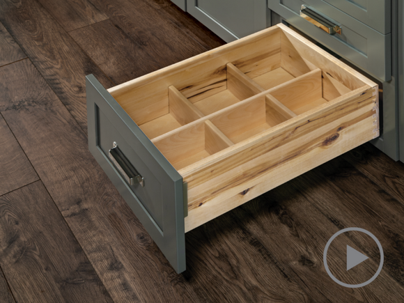 Deep Drawer Organizer without Canister Storage - Cardell Cabinetry