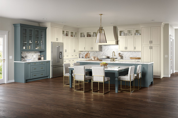 Rockney UltraCore Hearthstone and Blue Tide - Cardell Cabinetry