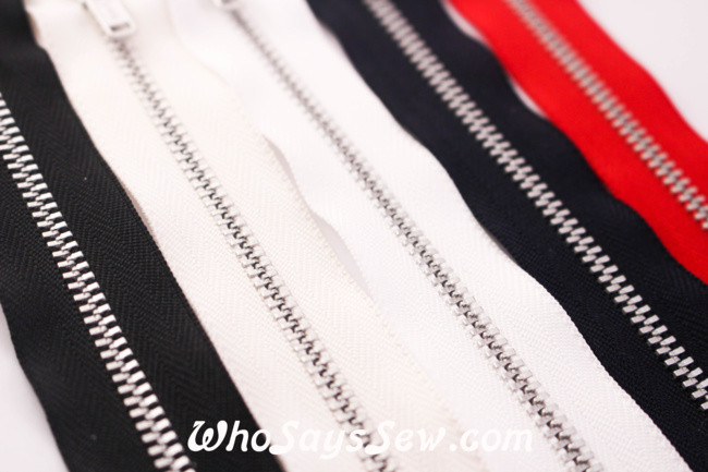 20cm YKK Closed-Ended Silver Aluminium Metal Zipper with Regular Pull ...