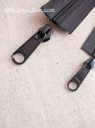 A PAIR OF YKK LONG ZIPPER PULLS FOR YKK SIZE 3 NYLON CHAIN ZIPPER IN 42 ...
