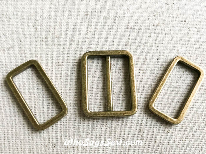 2.5CM (1") ALLOY RECTANGLE RINGS AND SLIDER(TRI-GLIDES). 4 NICKEL FREE ...