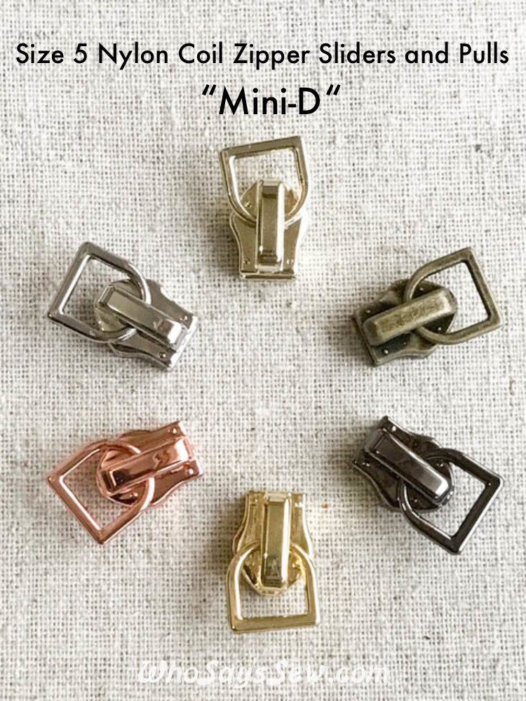 (#5) *Size 5* 4 ZIPPER SLIDERS/PULLS for Continuous SIZE 5 Nylon Chain ...