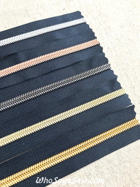 (#5) *SIZE 5* Zipper Tape Only- 1m Metallic Nylon Chain/Continuous Zip ...