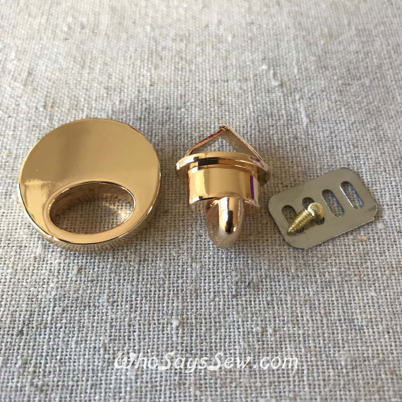Small Round Twist/Turn Lock in Silver, Light Gold, Gunmetal, Brushed ...