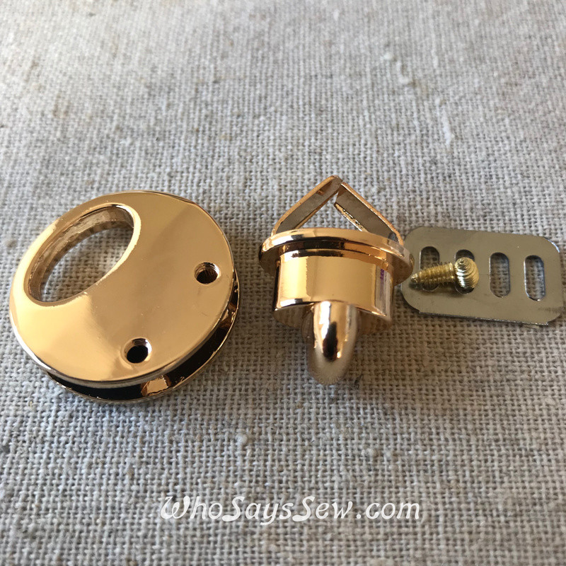 Small Round Twist/Turn Lock in Silver, Light Gold, Gunmetal, Brushed ...