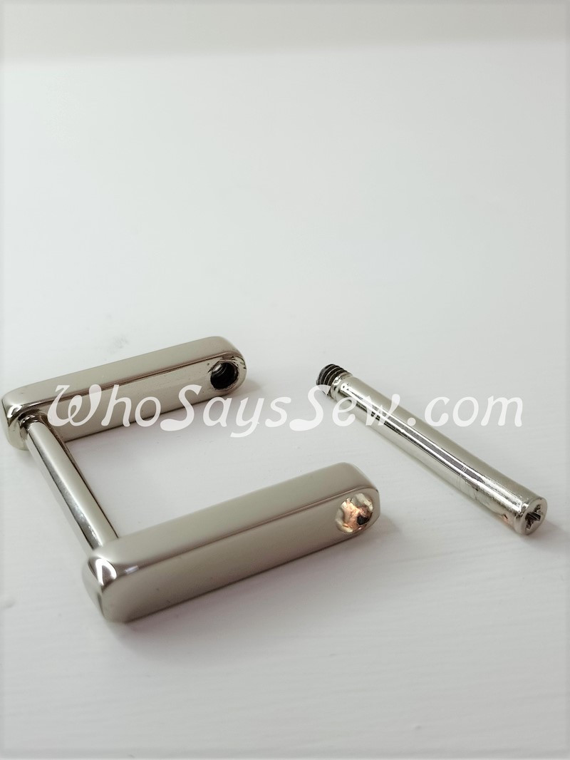 Shiny Nickel 2.5cm (1") Rectangle Rings with a Removeable Screw-In Bar ...
