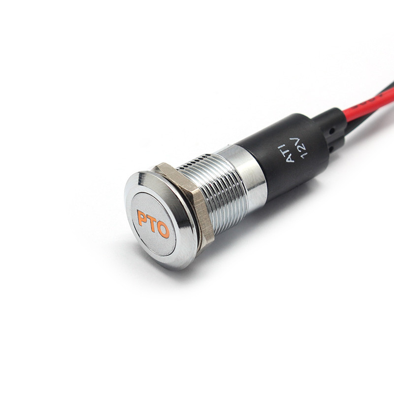 Alpinetech PL12MS 12mm 1/2" 12V LED Metal Indicator Dash Instrument ...