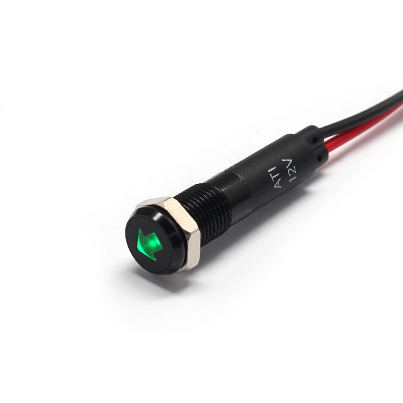 Alpinetech Black Bezel PLB8MS 8mm 5/16" 12V LED Metal Indicator Dash ...