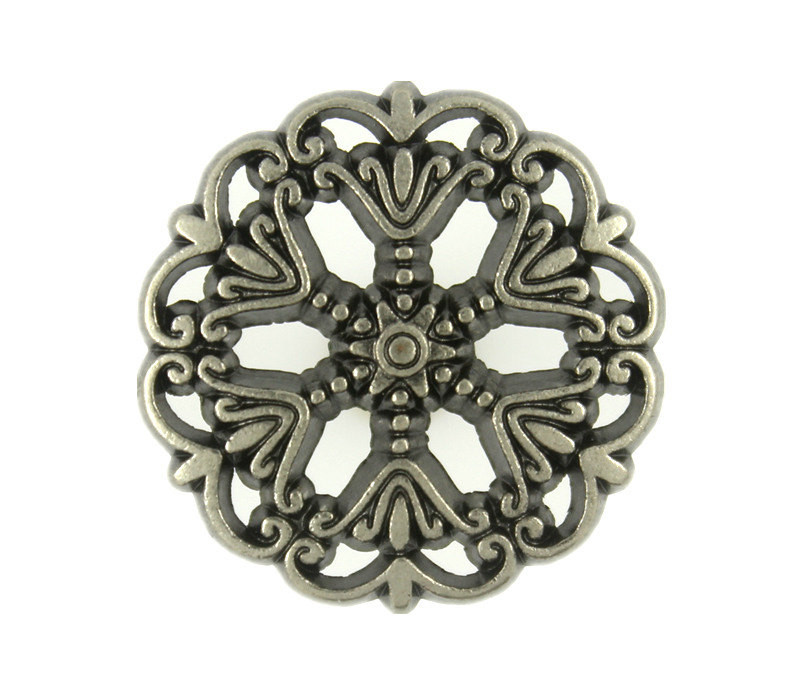Medieval Filigree Metal Shank Buttons in Nickel Silver color - 25mm - 1 ...
