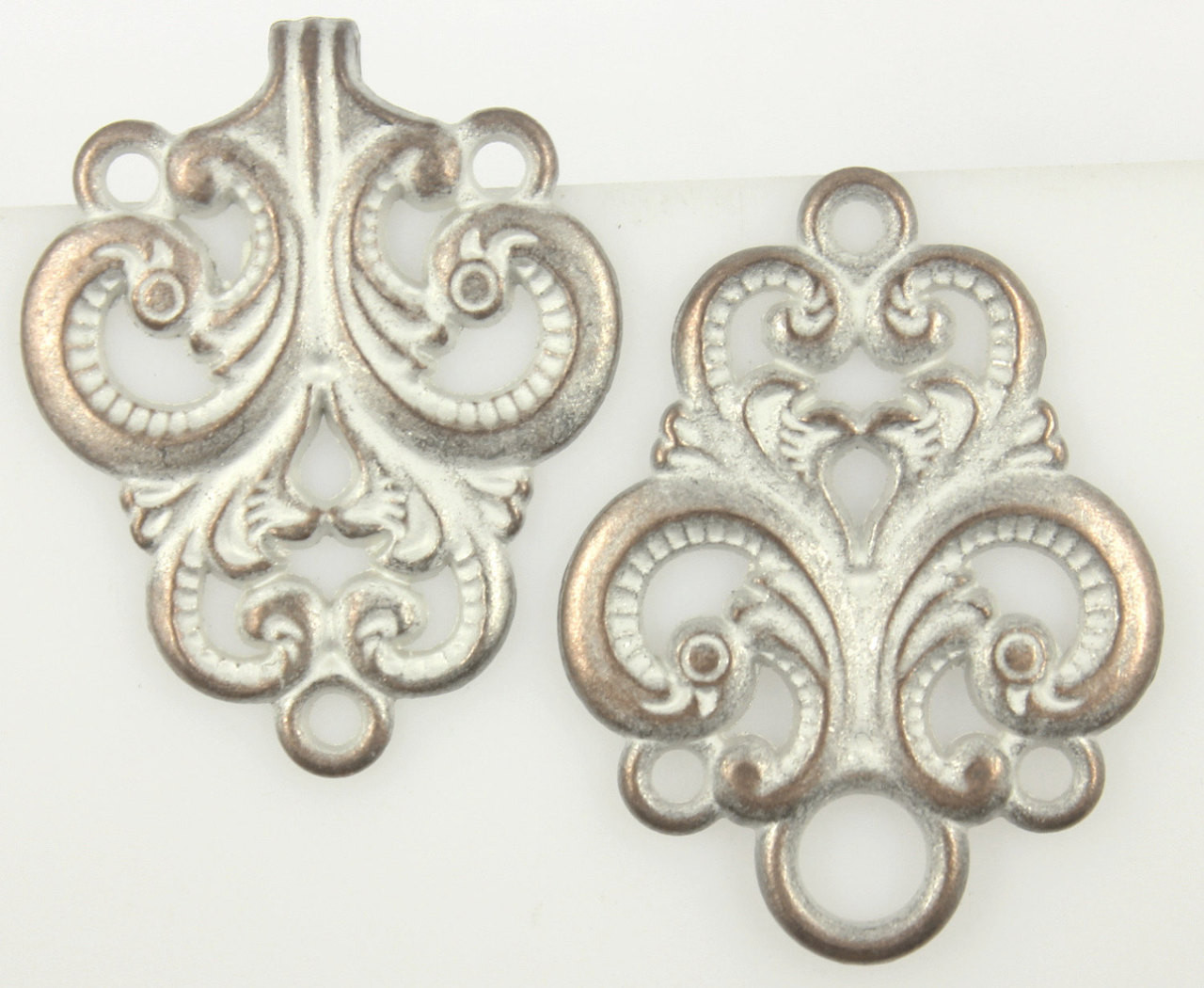 Baroque Swirl Cloak Clasp Copper White Fasteners