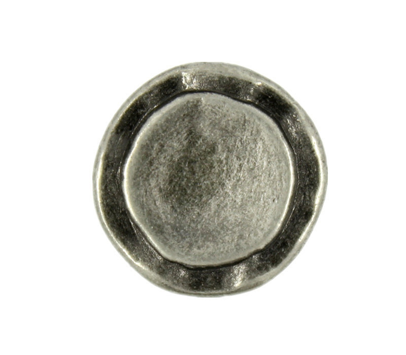 Rustic Circles Metal Shank Buttons in Nickel Silver - 14mm - 9/16 inch