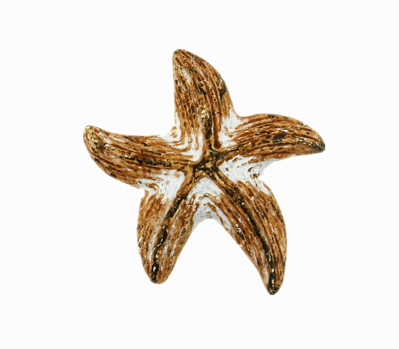 Starfish White Rust Metal Shank Buttons - 19mm - 3/4 inch