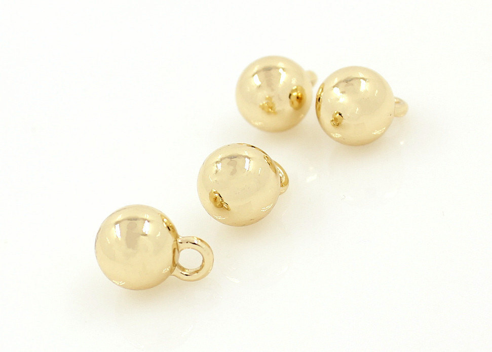 Gold Ball Metal Shank Buttons - 8mm - 5/16 inch