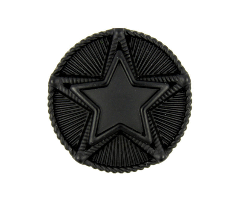 Stacked Star Metal Shank Buttons in Black Color - 25mm - 1 inch