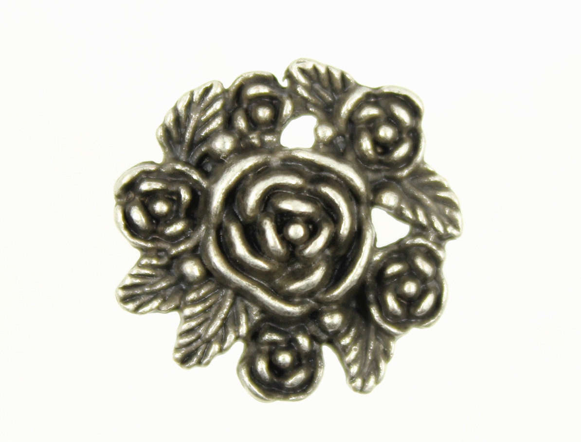 Bouquet Retro Silver Metal Shank Buttons - 25mm - 1 inch