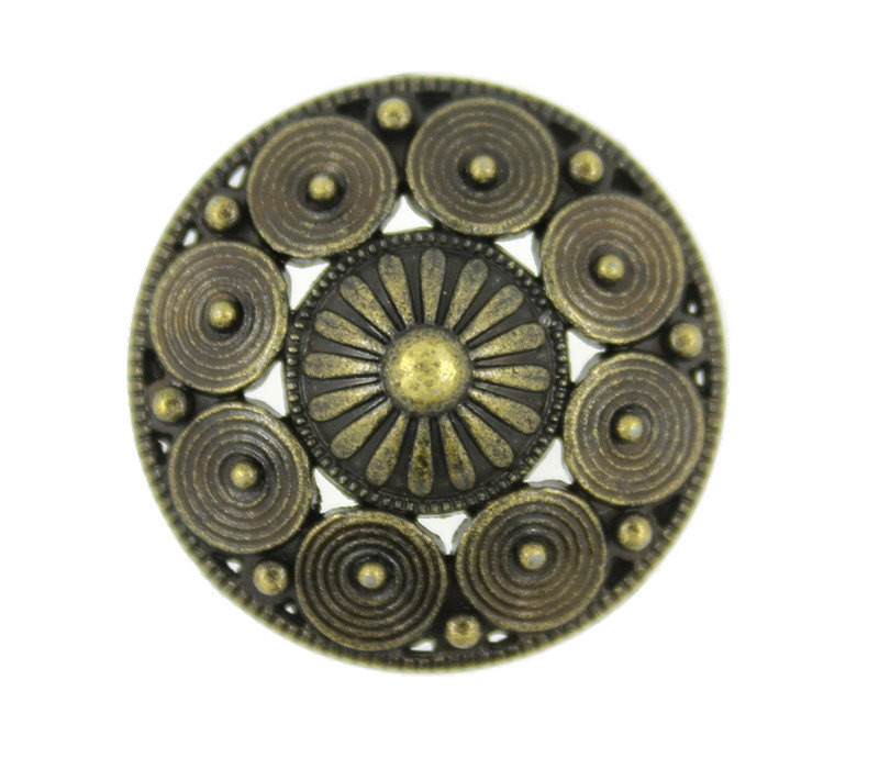 Fancy Openwork Conical Metal Shank Buttons in Antique Brass Color ...