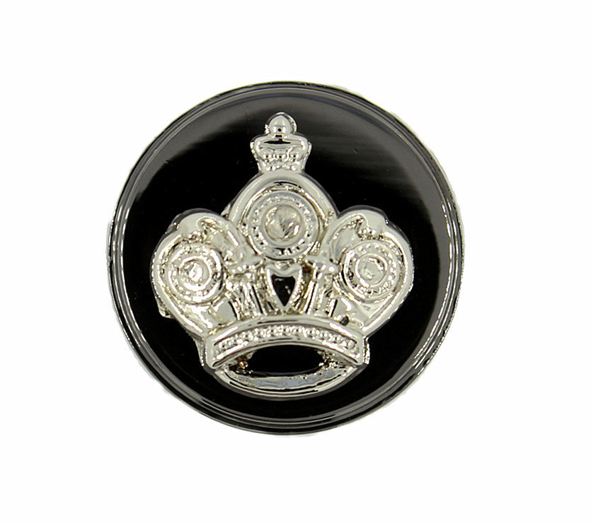 Embossed Silver Crown Metal Shank Shiny Gunmetal Buttons - 20mm - 3/4 inch