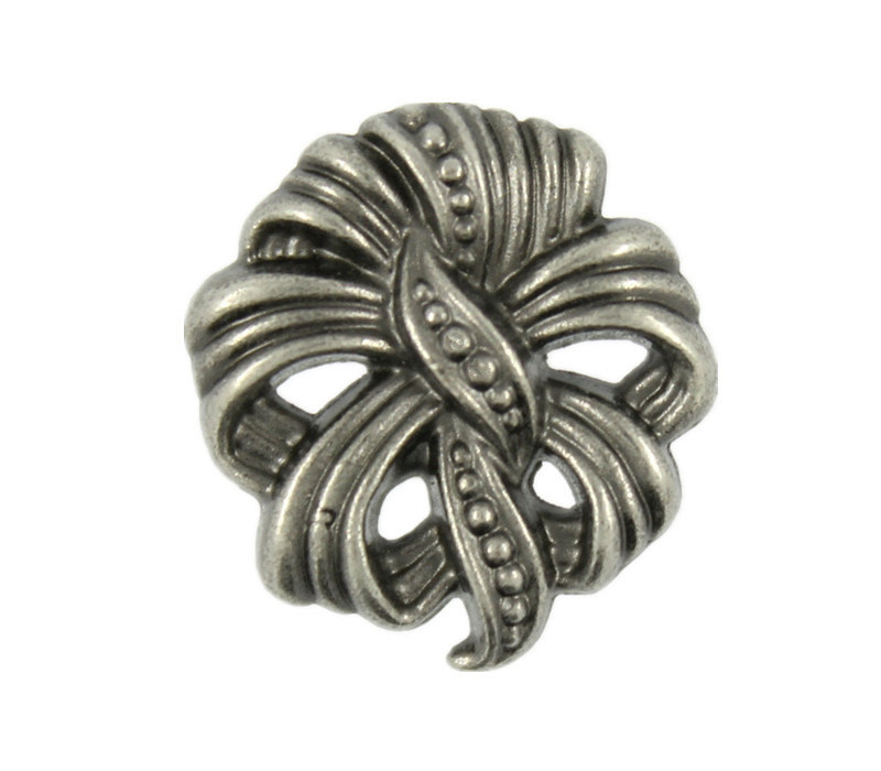 Metal Buttons Elegant Ribbon Knot Metal Shank Buttons in Nickel Silver ...