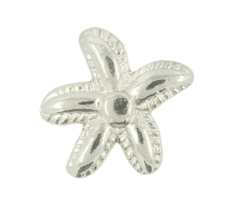 Alpine Flowers Shiny Silver Metal Shank Buttons - 17mm - 11/16 inch