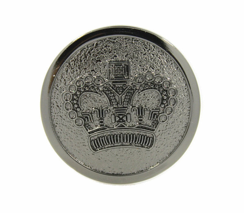 Crown Buttons - Shiny Gunmetal Crown Metal Shank Buttons - 28mm - 1 1/8 ...