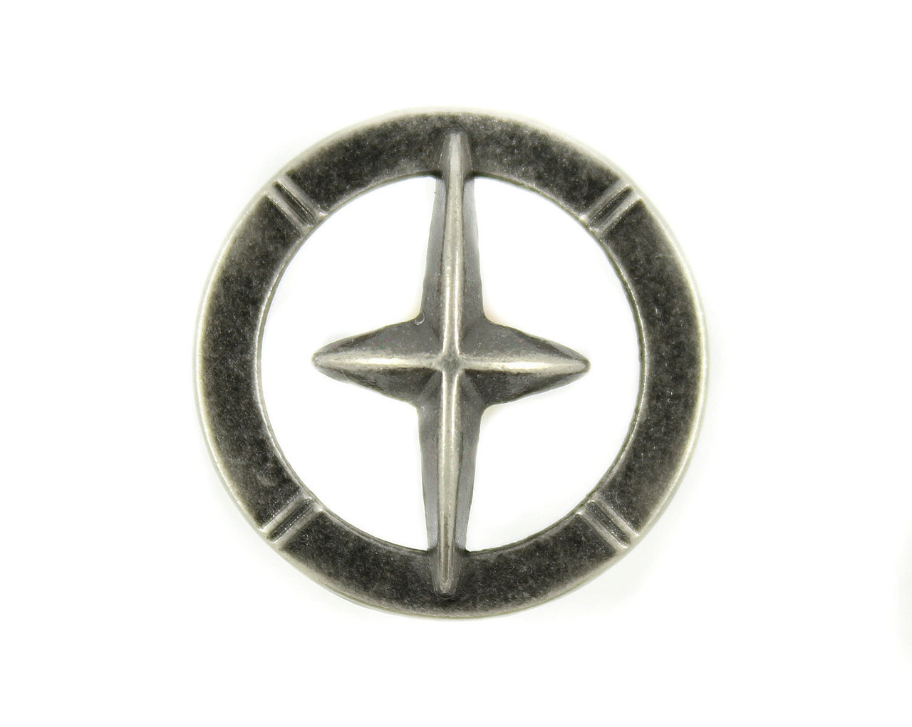 Star Glare Metal Shank Buttons in Nickel Silver Color - 25mm - 1 inch