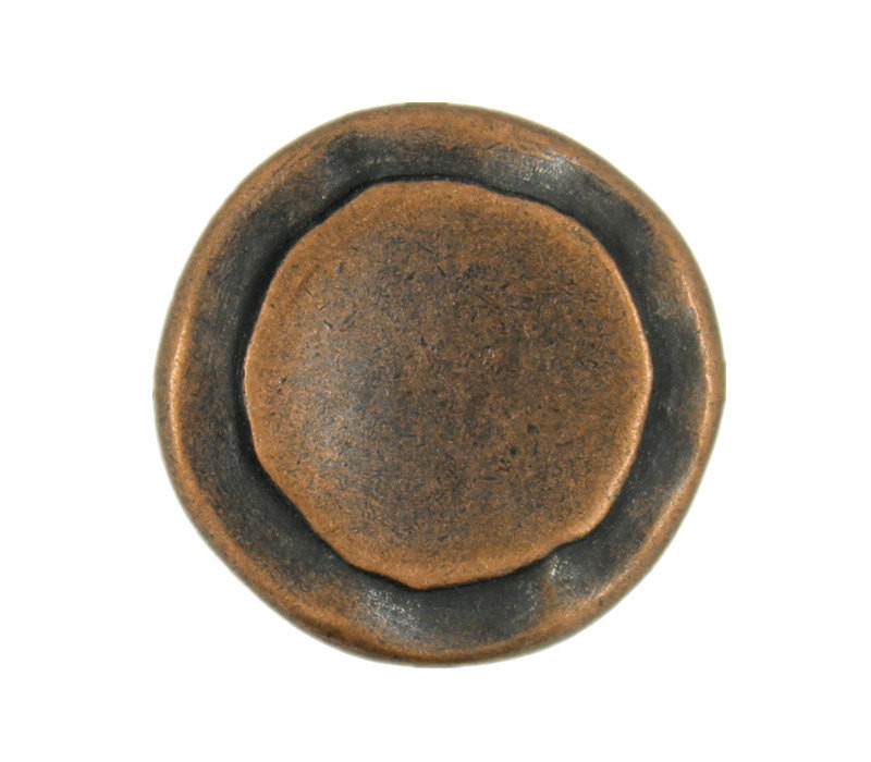 Rustic Circles Metal Shank Buttons in Copper Color - 23mm - 7/8 inch