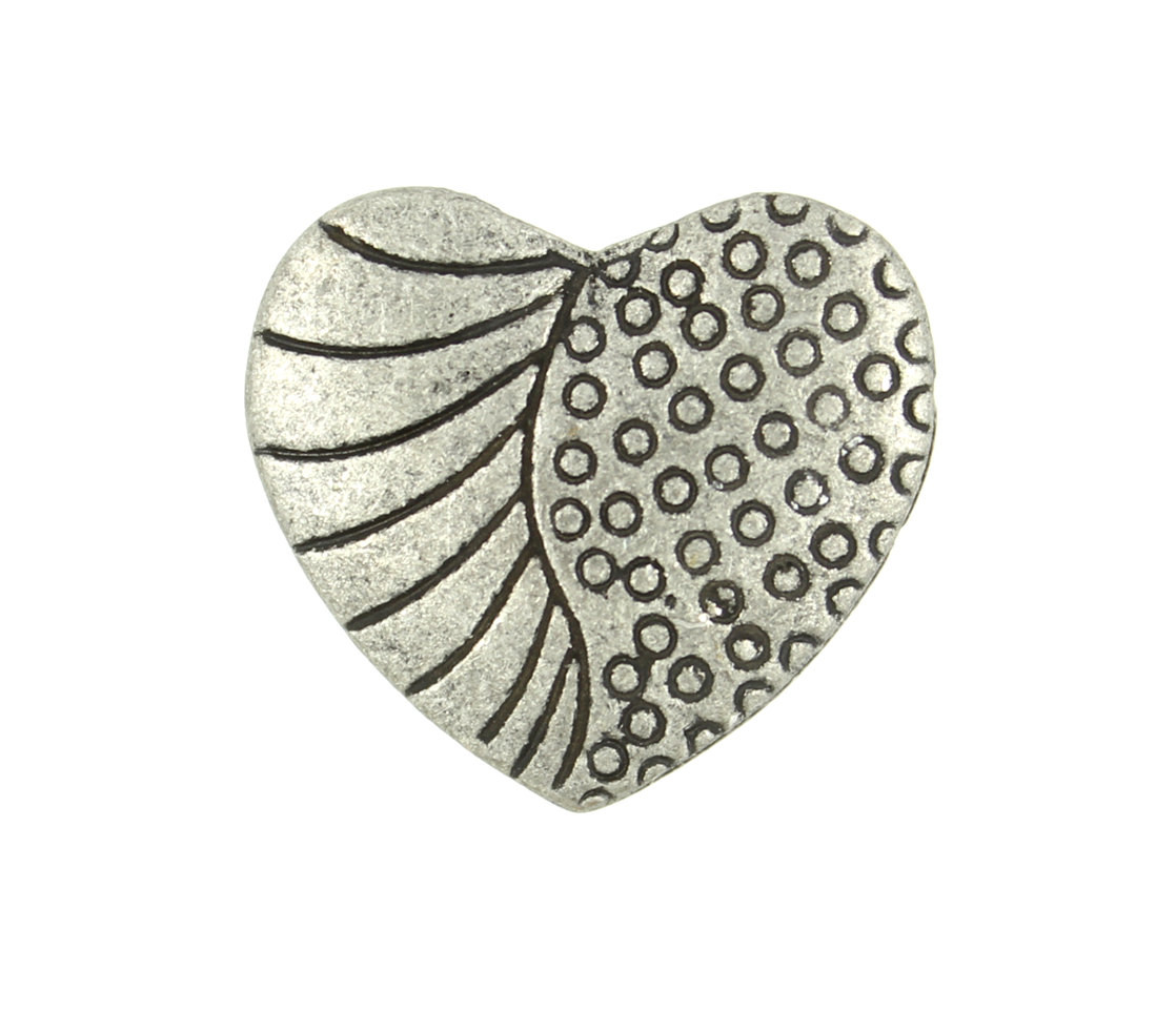 Oceans Heart Antique Silver Metal Shank Buttons - 24mm - 15/16 inch