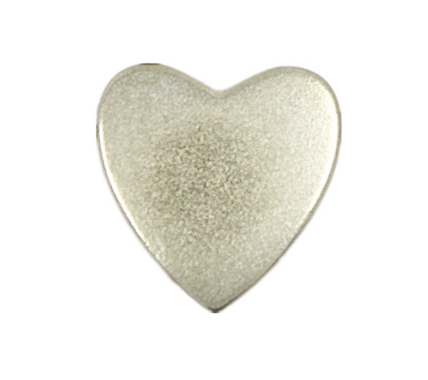 Matte Silver Heart Shaped Metal Buttons - 14mm - 9/16 inch