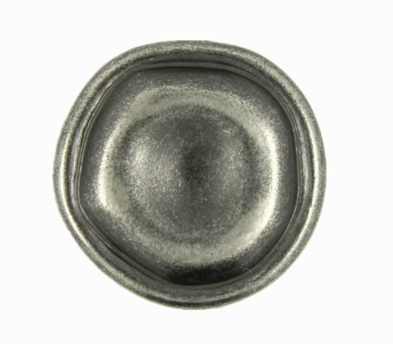 Rustic Round Metal Shank Buttons in Nickel Silver - 18mm - 11/16 inch