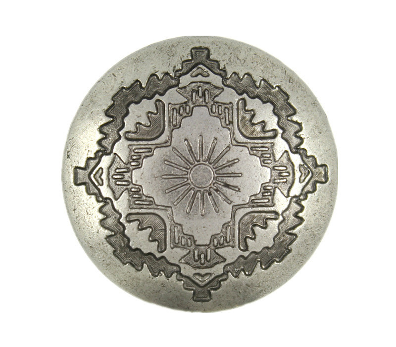 Sun and Mountain Towns Nickel Silver Metal Shank Buttons - 25mm - 1 inch