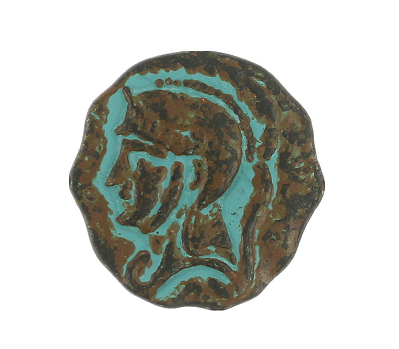 Roman Gladiator Green Patina Metal Shank Buttons - 20mm - 3/4 inch
