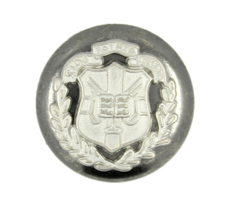 Silver Shield Emblem Gunmetal Back Metal Shank Buttons - 25mm - 1 inch
