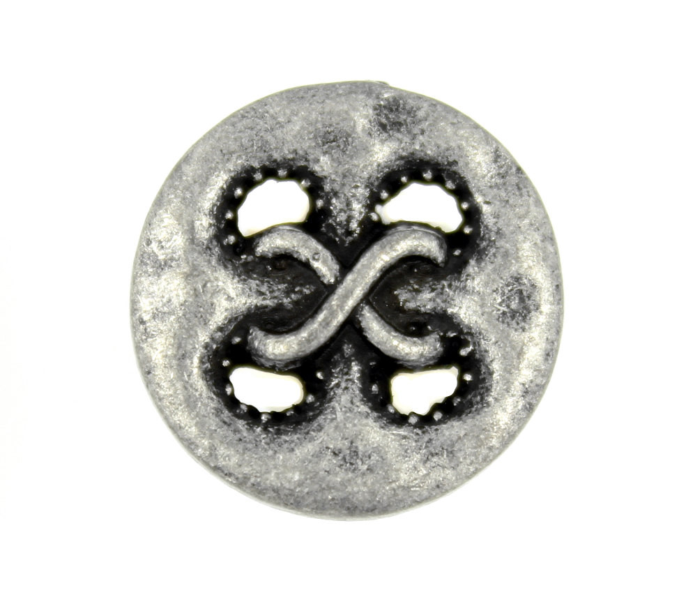 Cross Sewing Antique Silver Metal Shank Buttons - 18mm - 11/16 inch