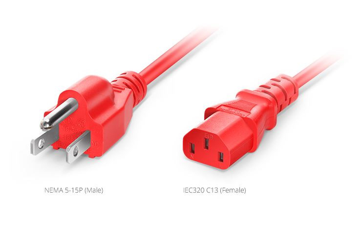 NEMA 5-15P to IEC320 C13 18AWG 125V/10A Power Cords - TXM Manufacturing