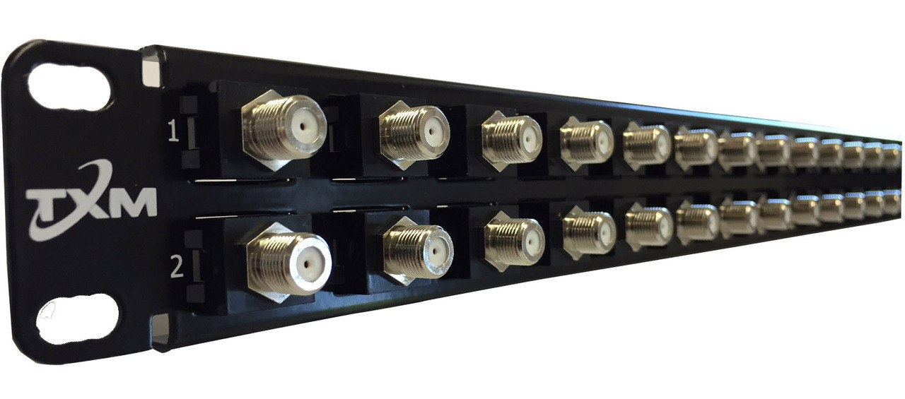 32 Port Patch Panel with 32 F-F F81 Insert Jacks 75 ohm 1 RU 19 ...