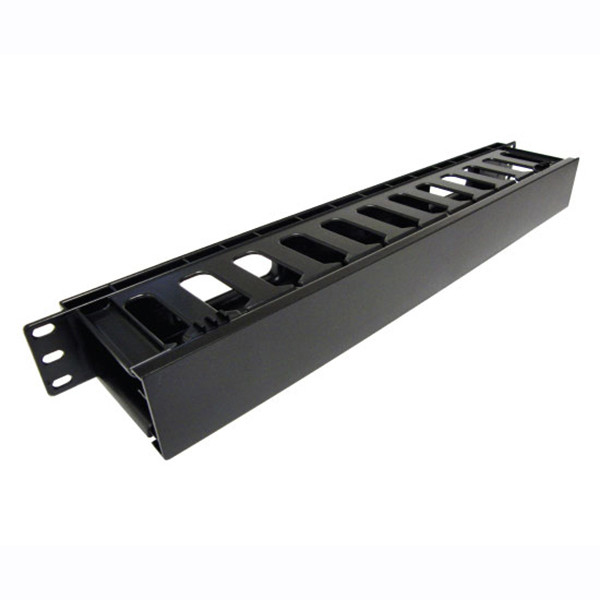 Horizontal Cable Manager 1U 19" EIA w/ Cover Black Plastic, Single Side ...
