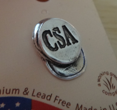 Sterling Silver 15x12mm Civil War Confederate Soldier Hat Cap CSA Tie ...