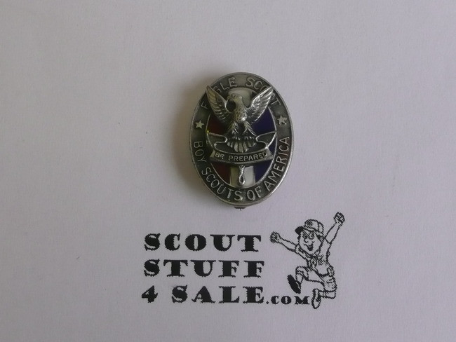 Eagle Scout Cuff Link, 1940's STERLING Silver, Type 3 style of pin