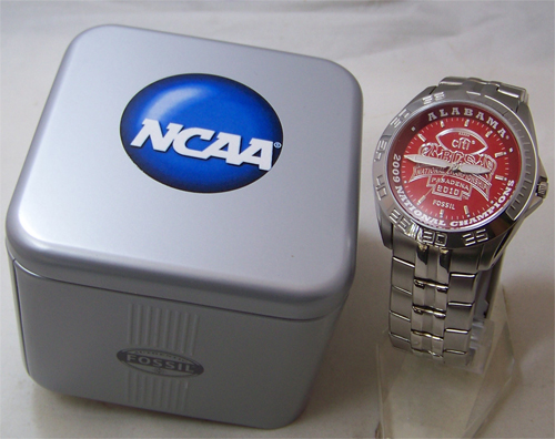Alabama Crimson Tide Fossil Watch Mens 2009 BCS Champions Wristwatch