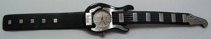 The Beatles Guitar Watch in Padded Black Guitar Case display case
