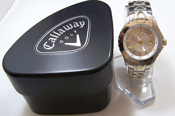 Callaway Golf Watch Mens Warbird Three Hand Date 2 Tone Wristwatch