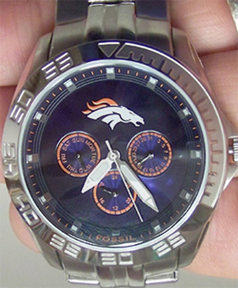 Denver Broncos Fossil Watch Mens Multifunction II Wristwatch NFL1168