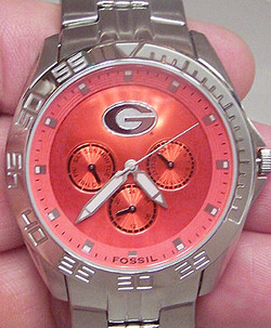 Georgia Bulldogs Watch Fossil Mens Multifunction Wristwatch LI2779