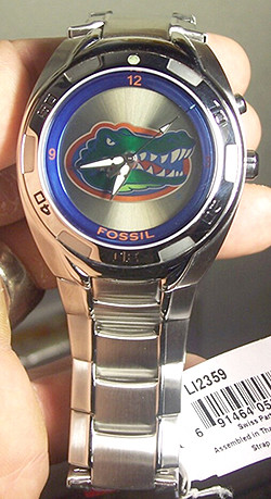 Florida Gators Fossil Watch Mens Flashing Logo Kaleido Wristwatch